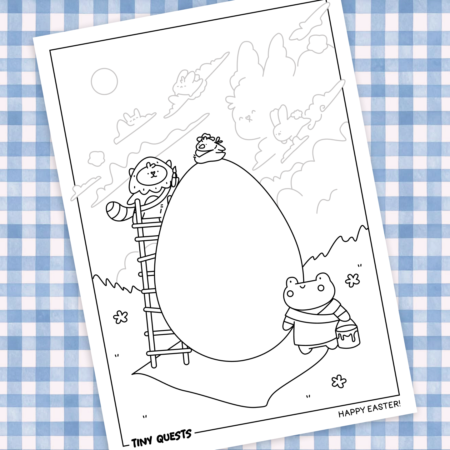 Free Easter Coloring Page — Printable PDF – Tiny Quests I Cozy Fantasy ...